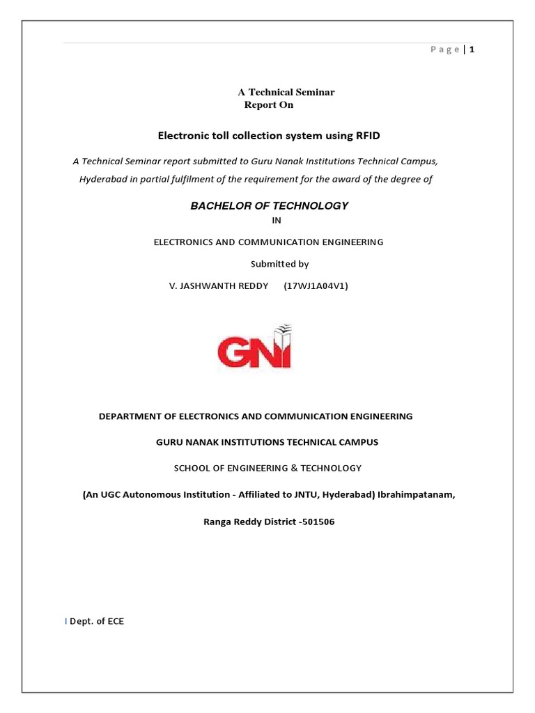 RFID-Based Electronic Toll System | PDF | Toll Road | Infrared