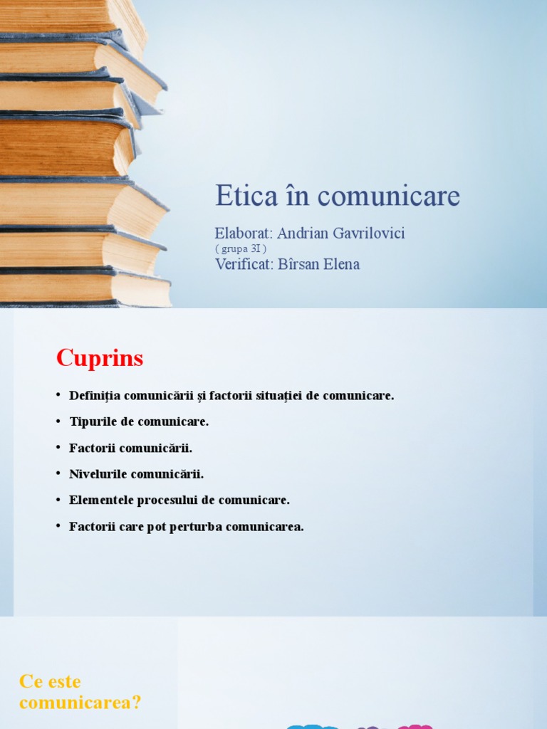 Etica in Comunicare Bazele Comunicarii | PDF