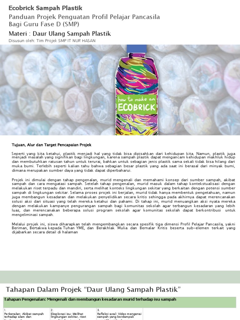 Ecobrick SMP IT NUR HASAN | PDF