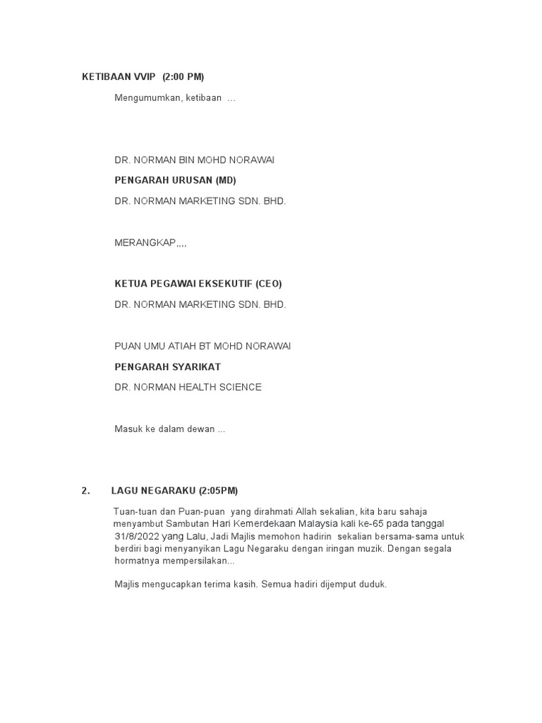 Skrip MC Program Produk Knowledge 2022 | PDF