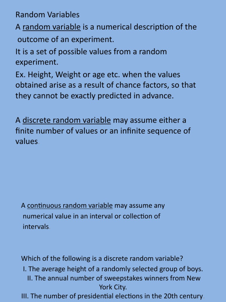 Random Variables | PDF | Probability Distribution | Random Variable Random Variables | PDF | Probability Distribution | Random Variable