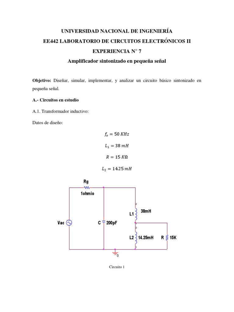 EE442 Exp7 Amp - Sintonizado | PDF | especia | Cantidades fisicas