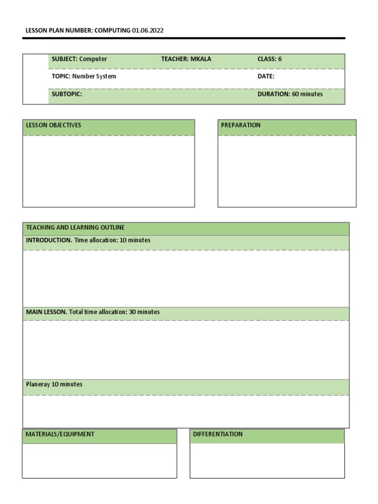 Computing Lesson Plan | PDF Computing Lesson Plan | PDF