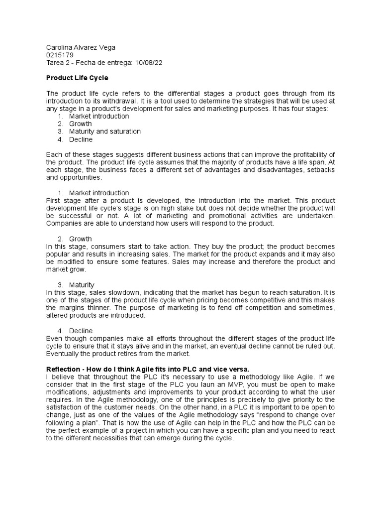 Tarea 2 - Product Life Cycle | PDF | Marketing | Communication