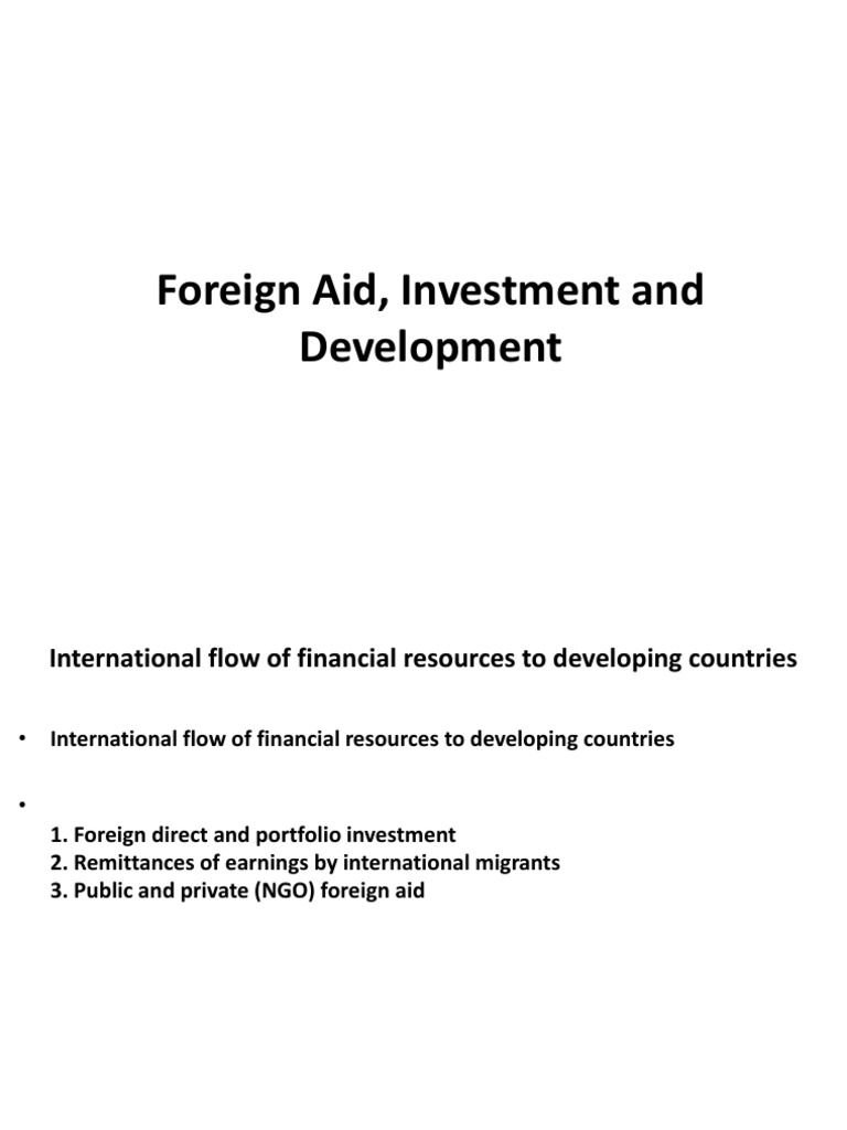 Foreign Aid and Investment in Development | PDF | Aids | Official ...