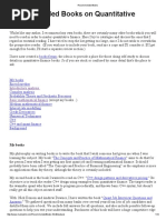 Mark Joshi - Reading List | PDF | Mathematical Finance | Stochastic Process