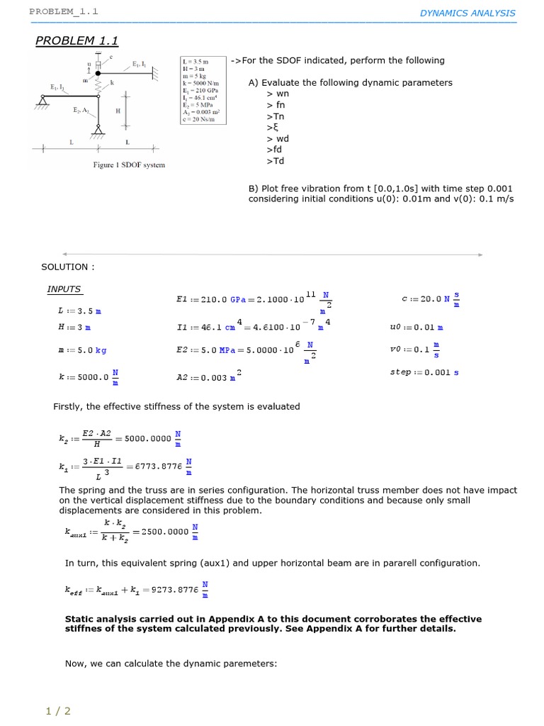 Dynamics Example 1 | PDF | Applied And Interdisciplinary Physics | Mechanical Engineering