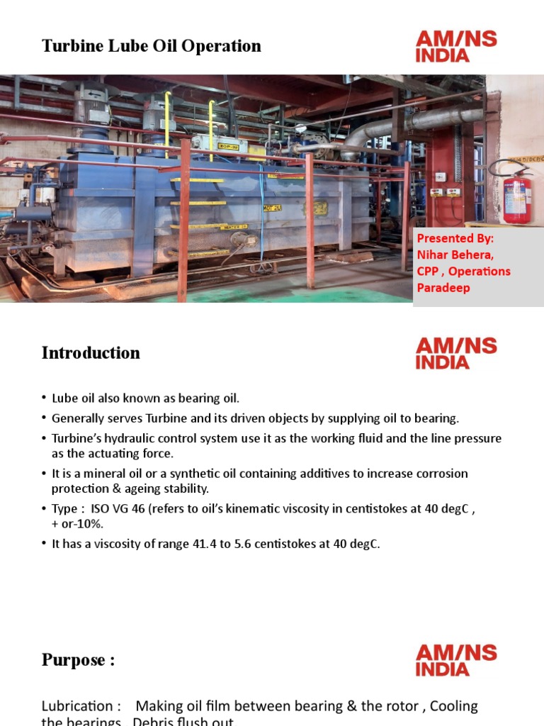Turbine Lube Oil Operation | PDF | Lubricant | Bearing (Mechanical)
