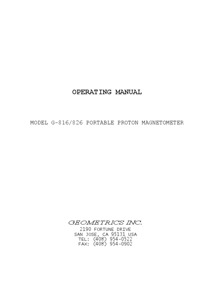 An In-Depth Guide to Operating the Geometrics Model G-816/826 Portable ...