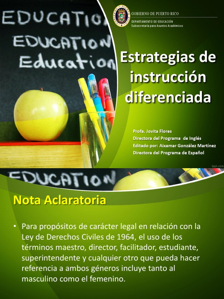 Estrategias Instrucción Diferenciada Enmendada de - Editado | PDF ...