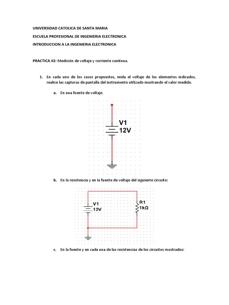 Practica 2 - Medicion de Voltaje y Corriente DC | PDF
