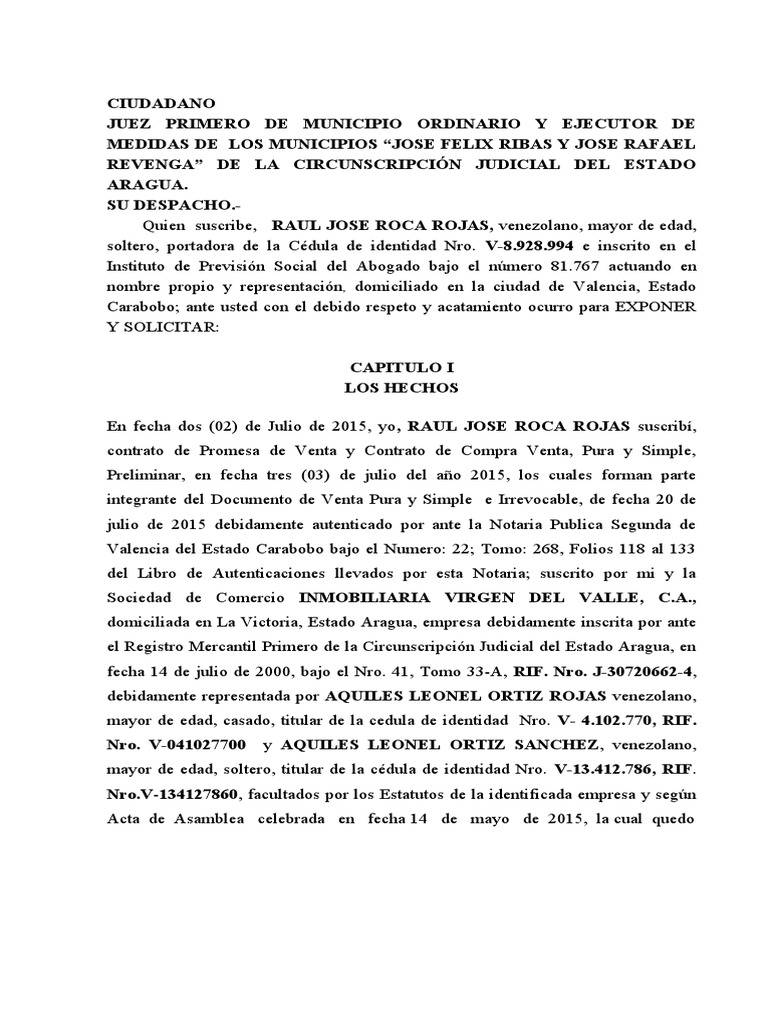 Demanda Cumplimiento de Contrato Raul Roca 2 | PDF | Condominio | Hotel