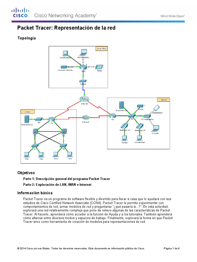 1.2.4.4 Packet Tracer - Representing The Network Instructions | PDF | Servidor (Computación ...