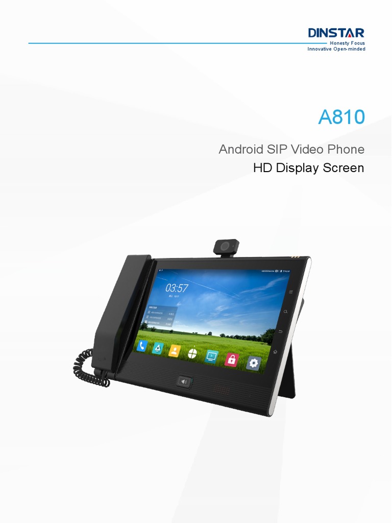 Dinstar A810 Android SIP Video Phone Datasheet | PDF | Android (Operating System) | Electronics