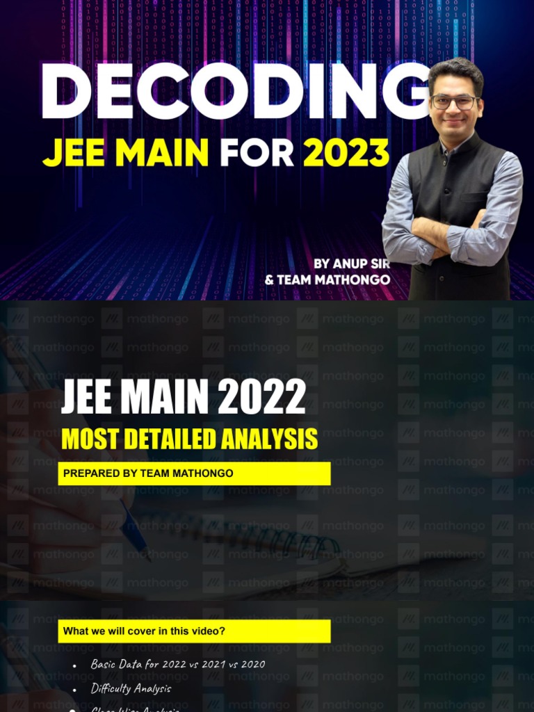 Decoding JEE Main For 2023 - Most Detailed Analysis by MathonGo | PDF