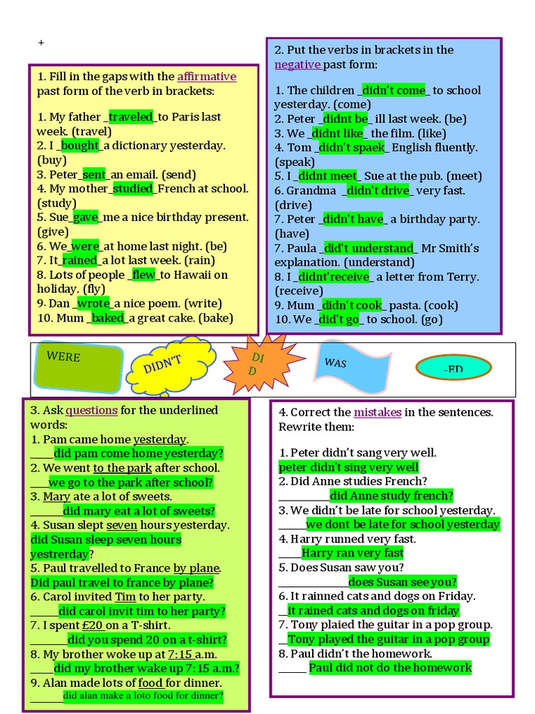 Tarea 3 Past Simple All Forms | PDF | Grammar | Linguistics