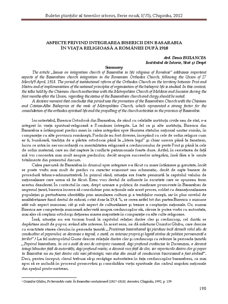Denis Bulancea Aspecte Privind Integrare | PDF | Romania | Christian Organizations