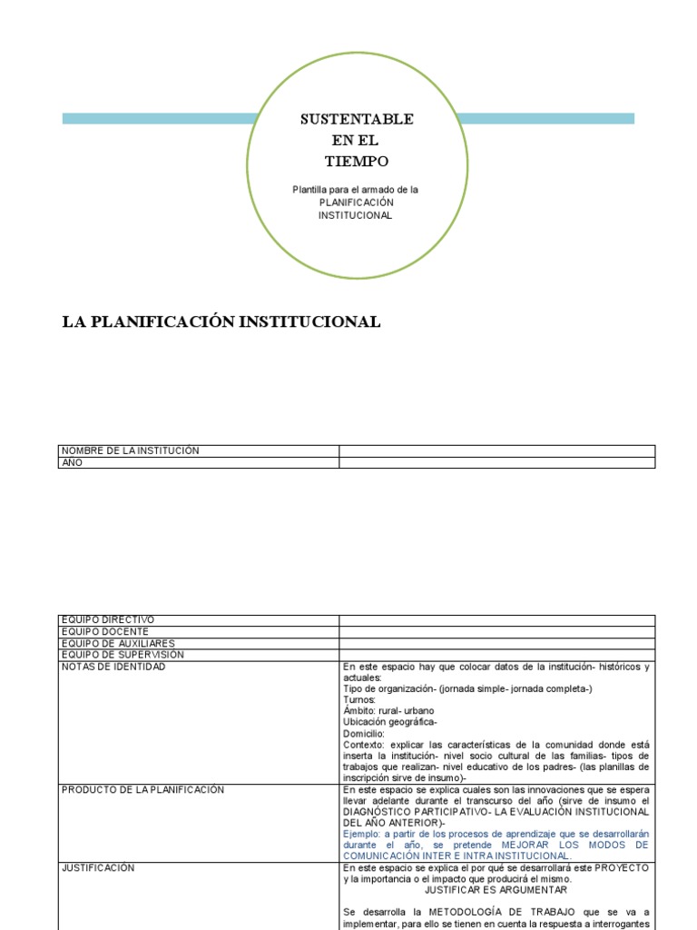LA PLANIFICACIÓN INSTITUCIONAL | PDF | Evaluación | Planificación