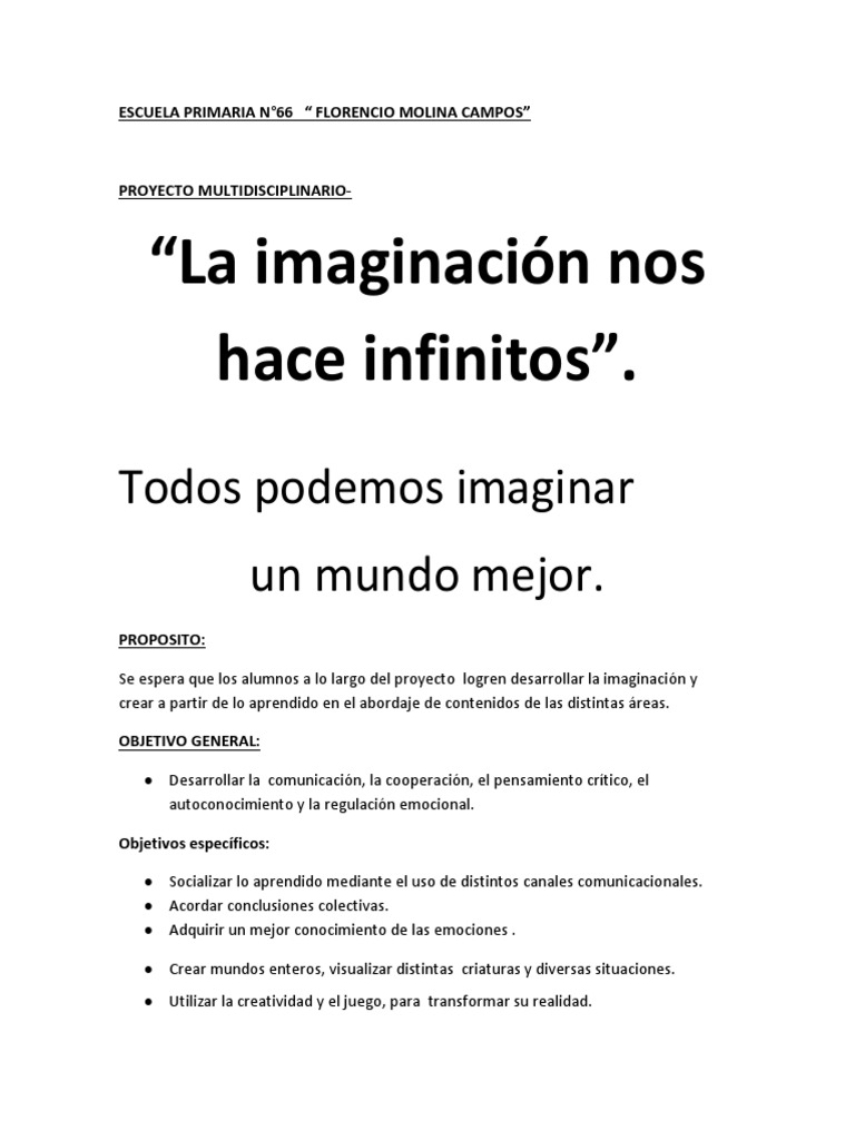 Proyecto Multidisciplinario 2021 | PDF | Aprendizaje | Método de enseñanza