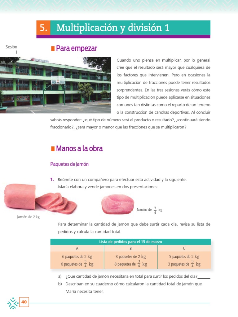 Secuencia05 MultiplicacionDivision1 | PDF | Multiplicación | Kilogramo