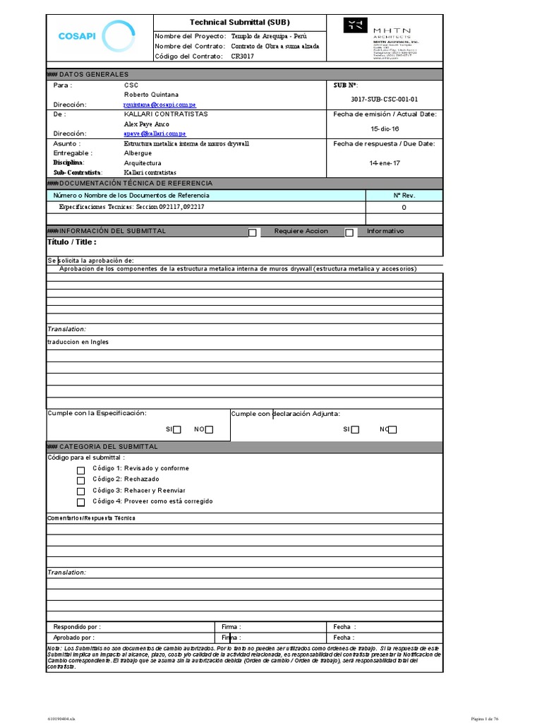 Submittal 3017-SUB-CSC-001-00 - Estructura | PDF | Metalurgia | Máquinas