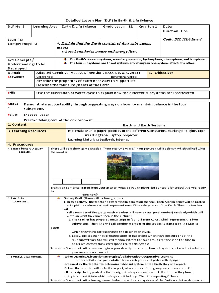 Explain That The Earth Consists of Four Subsystems, Across Whose ...