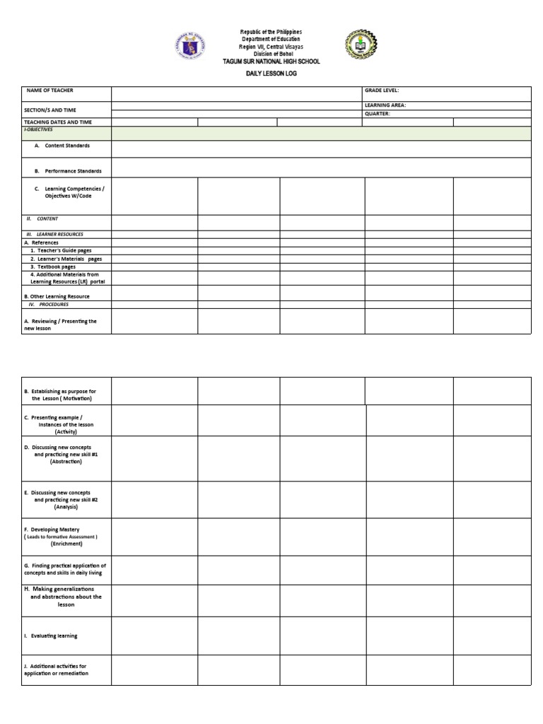 DLL Format Landscape | PDF | Learning | Teachers