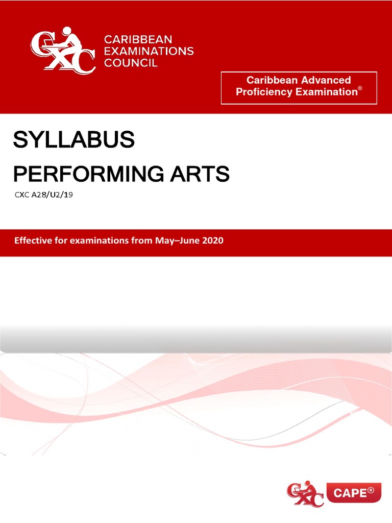 CAPE Performing Arts Syllabus With Specimen Papers | PDF | Educational ...