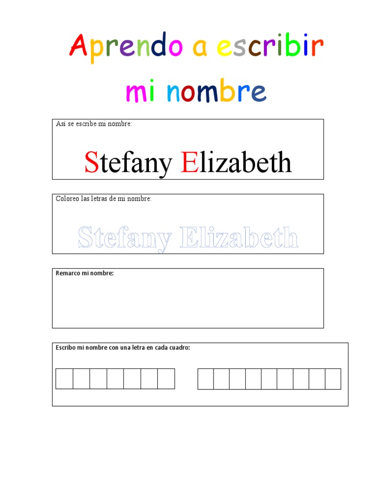 Aprendo A Escribir Mi Nombre | PDF