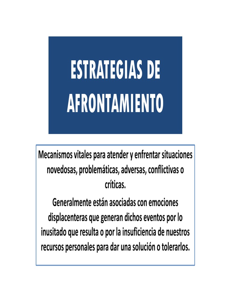 Estrategias de Afrontamiento | PDF | Las emociones | Pensamiento