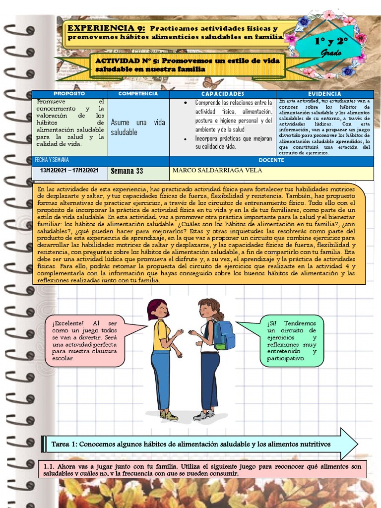 1ero y 2do-Educación Física-9exp-Act 5 - Semana 33 | PDF | Obesidad | Alimentos