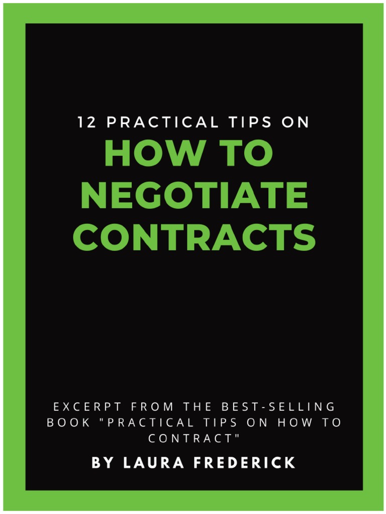 BOOK EXCERPT - 12 Practical Tips On How To Negotiate Contracts ...