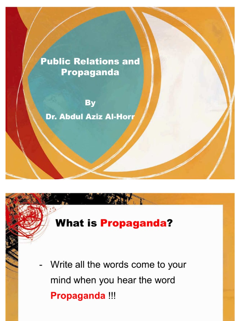 Public Relations and Propaganda | PDF | Public Relations | Propaganda