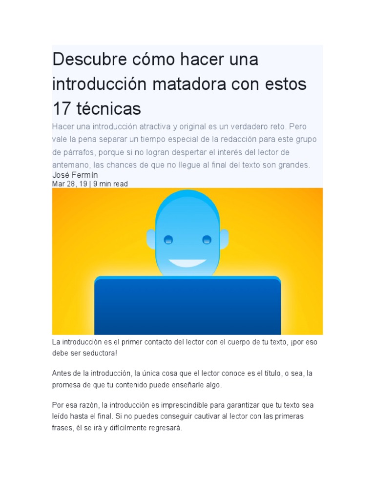 17 Técnicas para Introducciones Efectivas | PDF | Internet | Mente