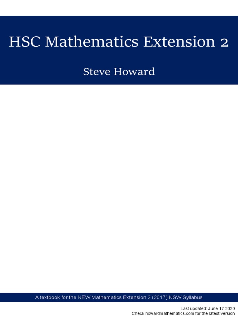 HSC Mathematics Extension 2 Textbook v5 2020-06-17 | PDF | Mathematical ...