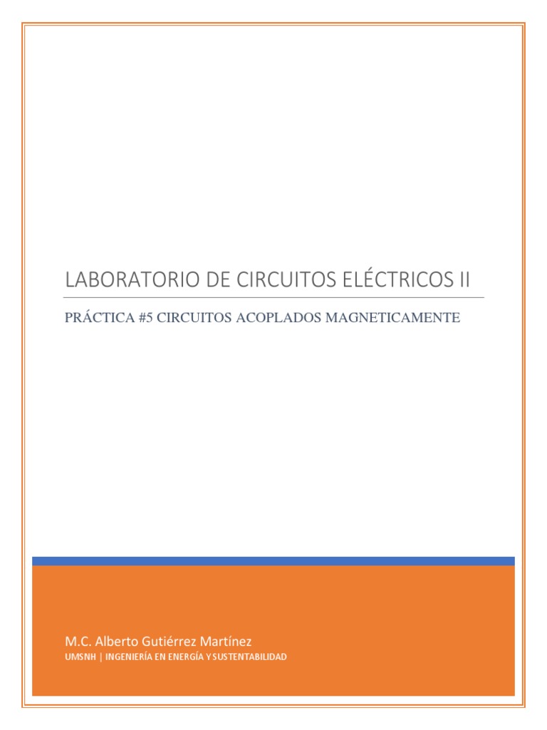 Práctica #5 Circuitos Acoplados Magneticamente | PDF | Transformador | Inductor