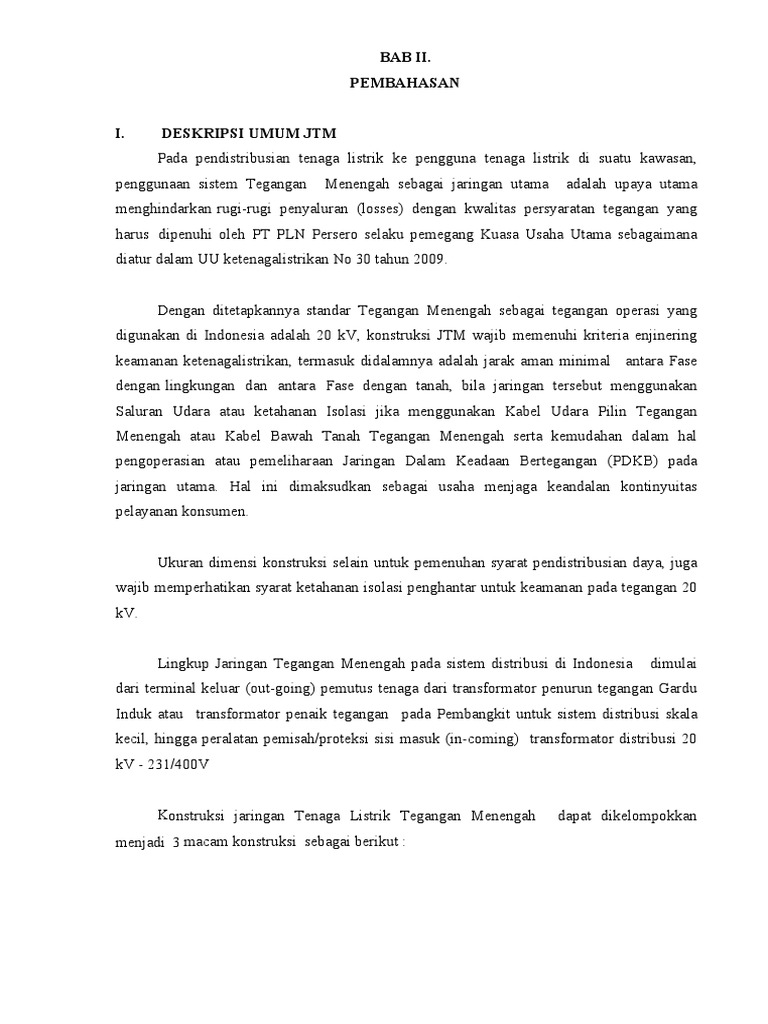 Bab Ii. Pembahasan I. Deskripsi Umum JTM | PDF