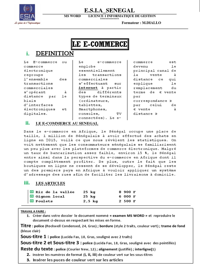 Exercice Word TP3 | PDF | Commerce électronique | Informatique