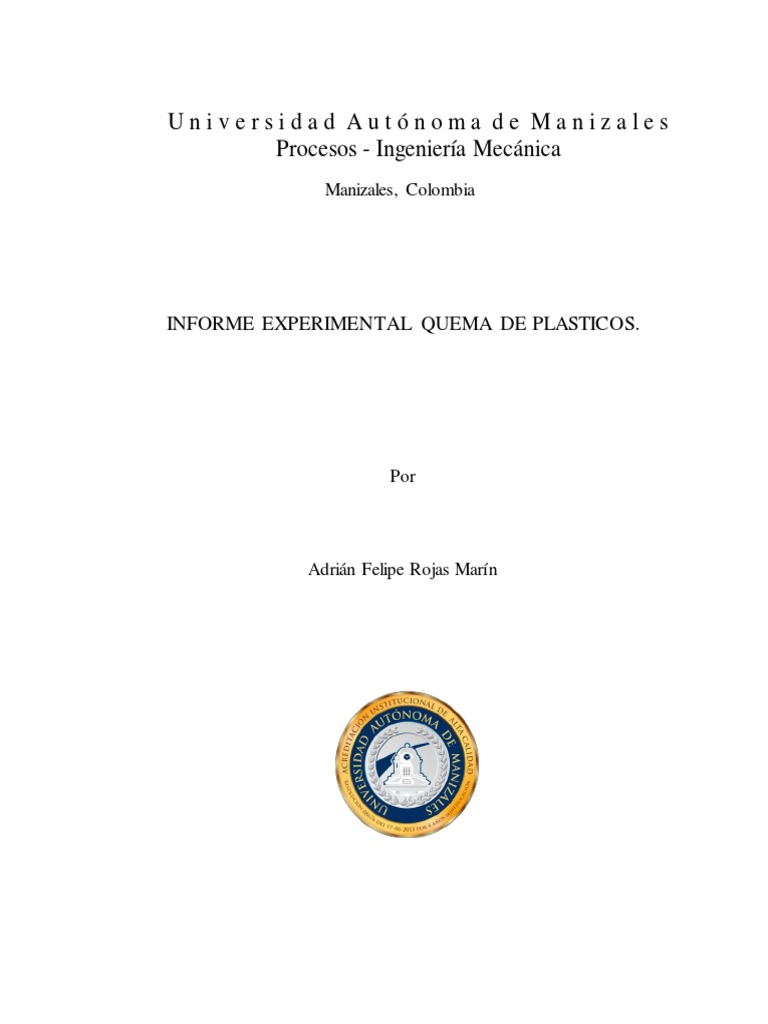 Informe sobre quema de plásticos | PDF | El plastico | Reciclaje