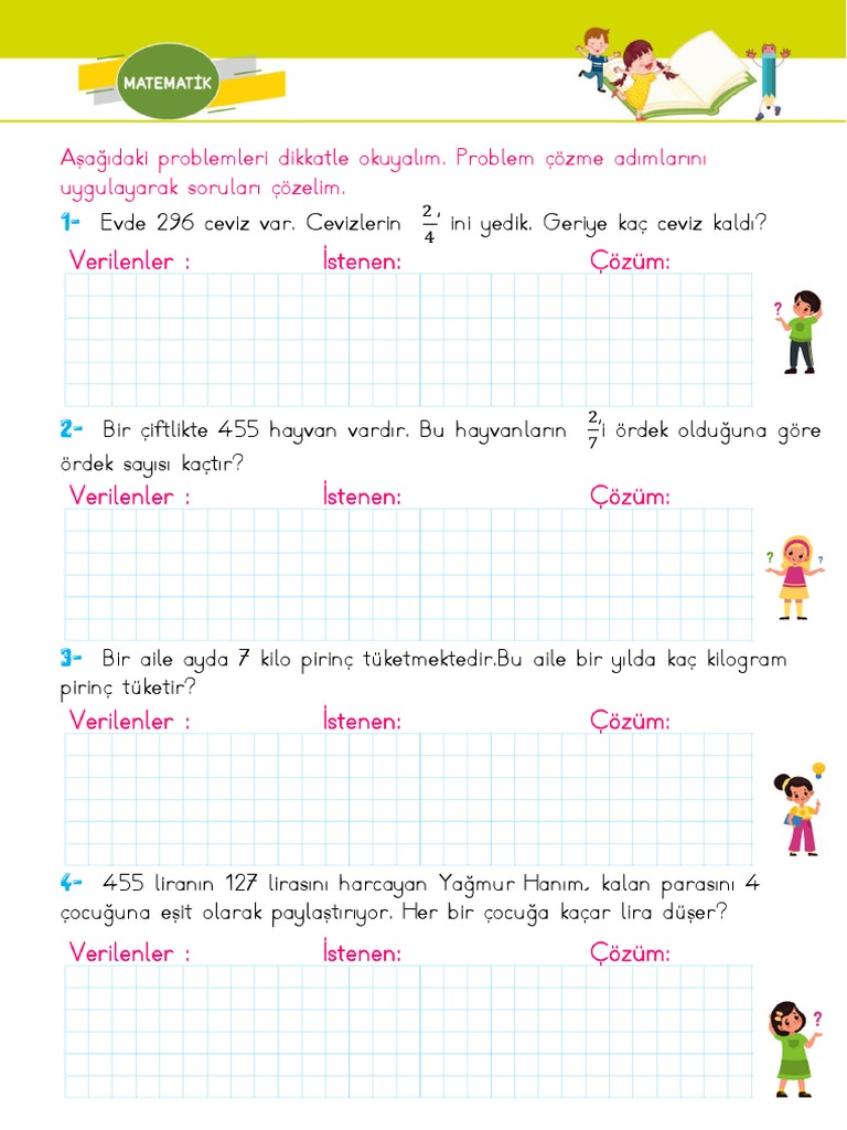 3 Sinif Matematik Karisik Problemler 2 | PDF