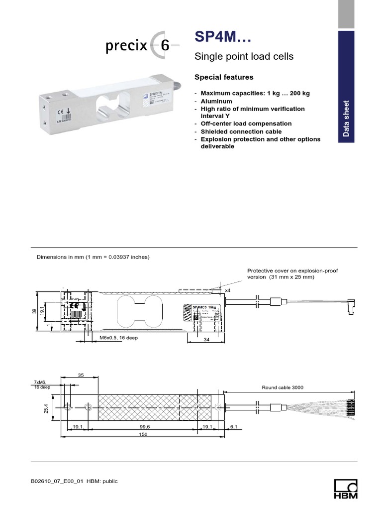 Single Point Load Cells: Special Features | PDF | Temperature ...