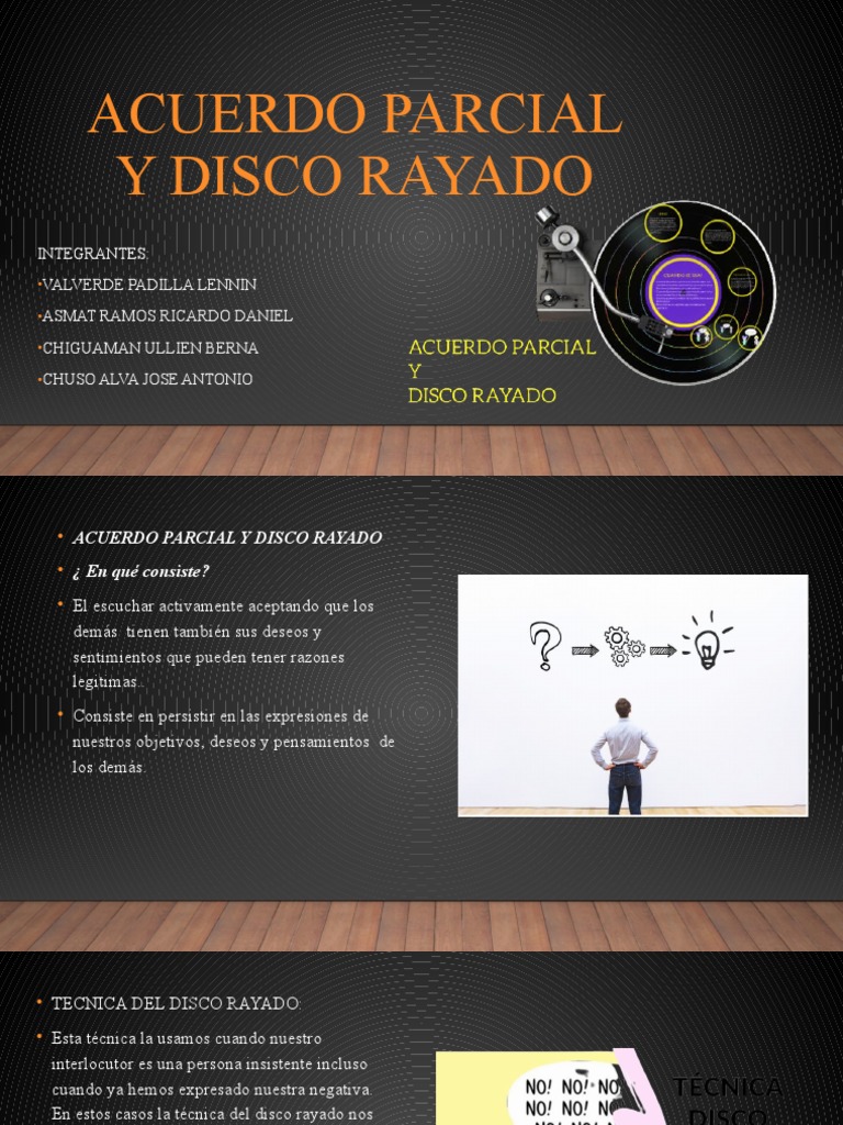 Acuerdo Parcial y Técnica Disco Rayado | PDF | Crecimiento personal y ...