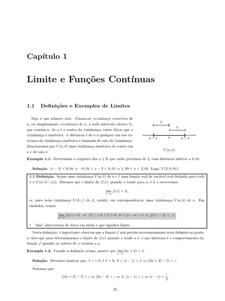 Capitulo 1 Limites | PDF | Limite (Matemática) | Função (Matemática)
