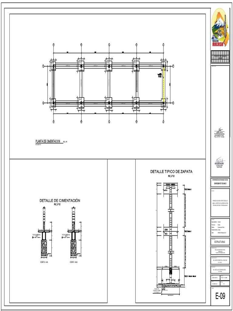 E-09 - Bloque 03 Plano de Cimentacion - Eval Estruc | Descargar gratis PDF | Infraestructura ...
