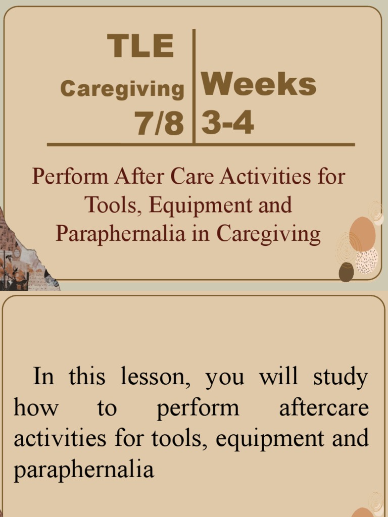 Week_3-4_TLE_Caregiving | PDF | Washing Machine | Manufactured Goods
