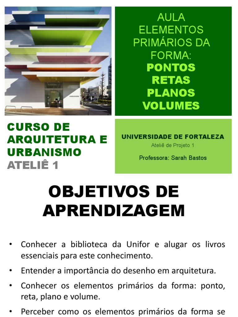Aula 1 - Ponto Reta Plano e Volume | PDF | Linha (Geometria) | Geometria