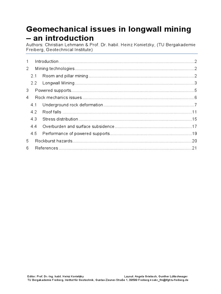 14 Geomechanical Issues in Longwall Mining-An Introduction | PDF | Coal Mining | Mining