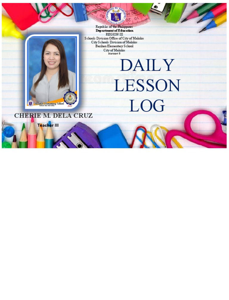 Daily Lesson Log Cover | PDF