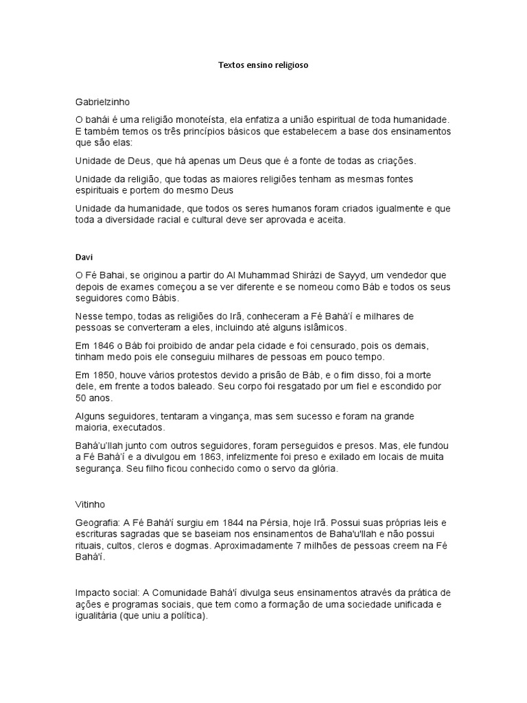 Textos Ensino Religioso | PDF | Sobrenatural