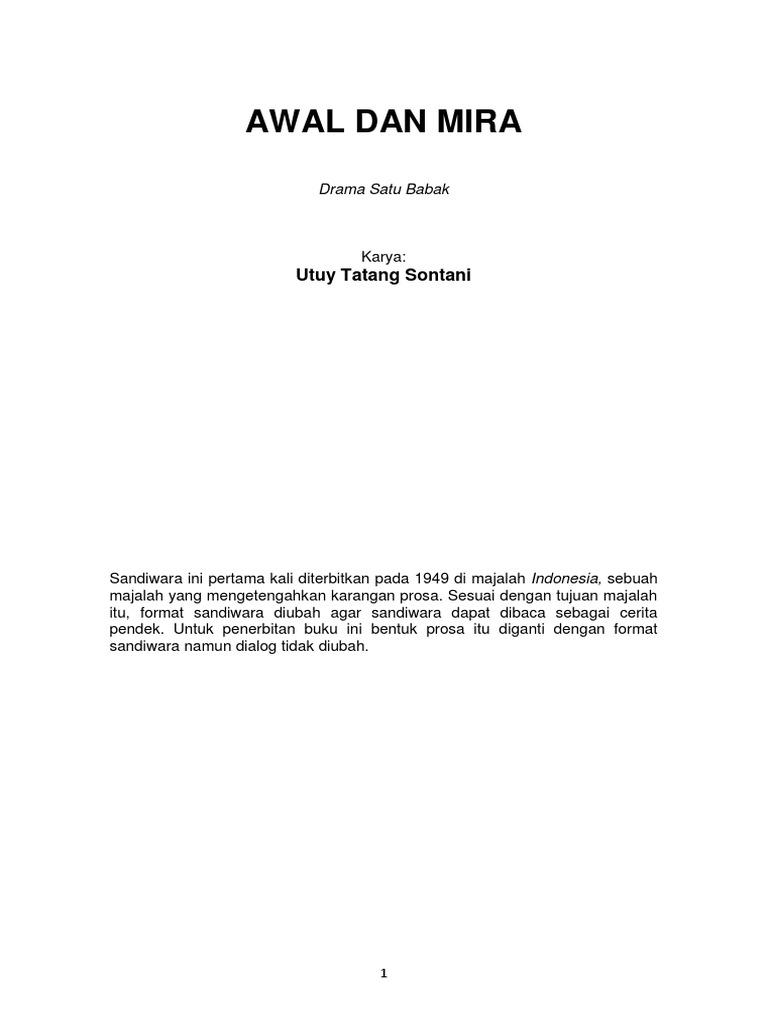 Awal Dan Mira-Helateater Salihara 2019 | PDF